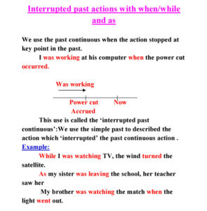 Lesson English 22 - Interrupted past actions with when/while and as ...